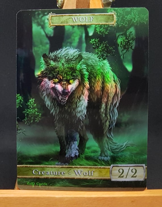 1x Wolf 3 FOIL LAMINATED Custom Altered Token | Etsy