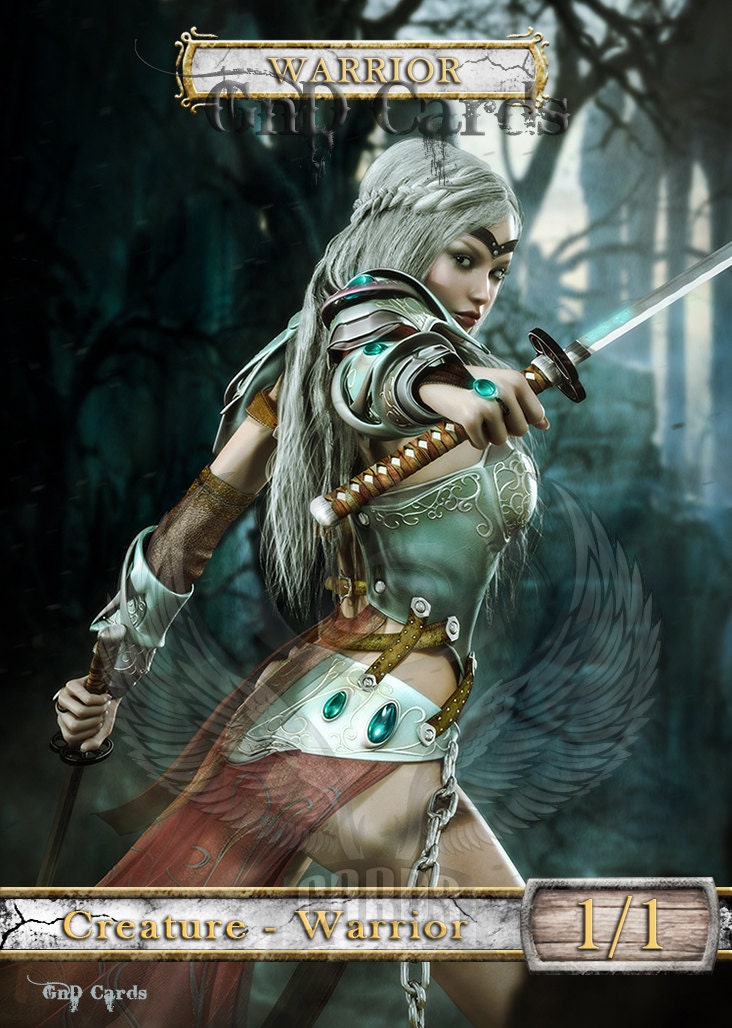 3x Warrior 2 Custom Altered Tokens - Etsy