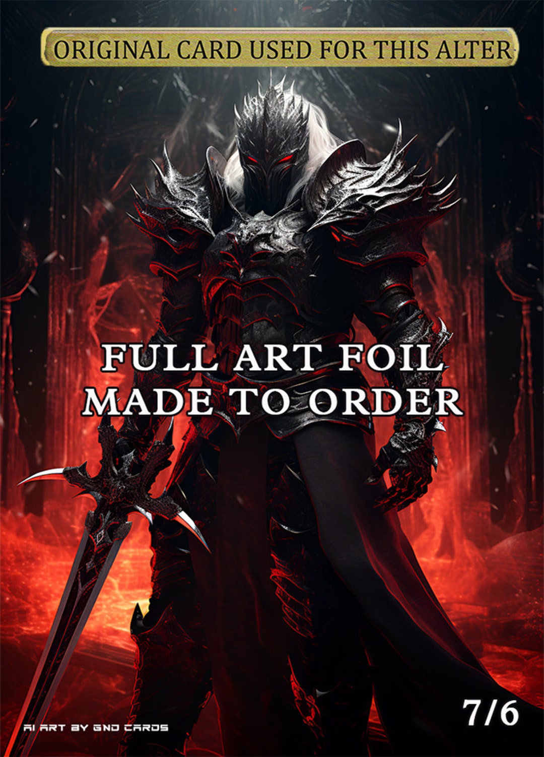 1x Foil Altered Art Sauron, the Dark Lord (non-foil Into Foil) - Etsy