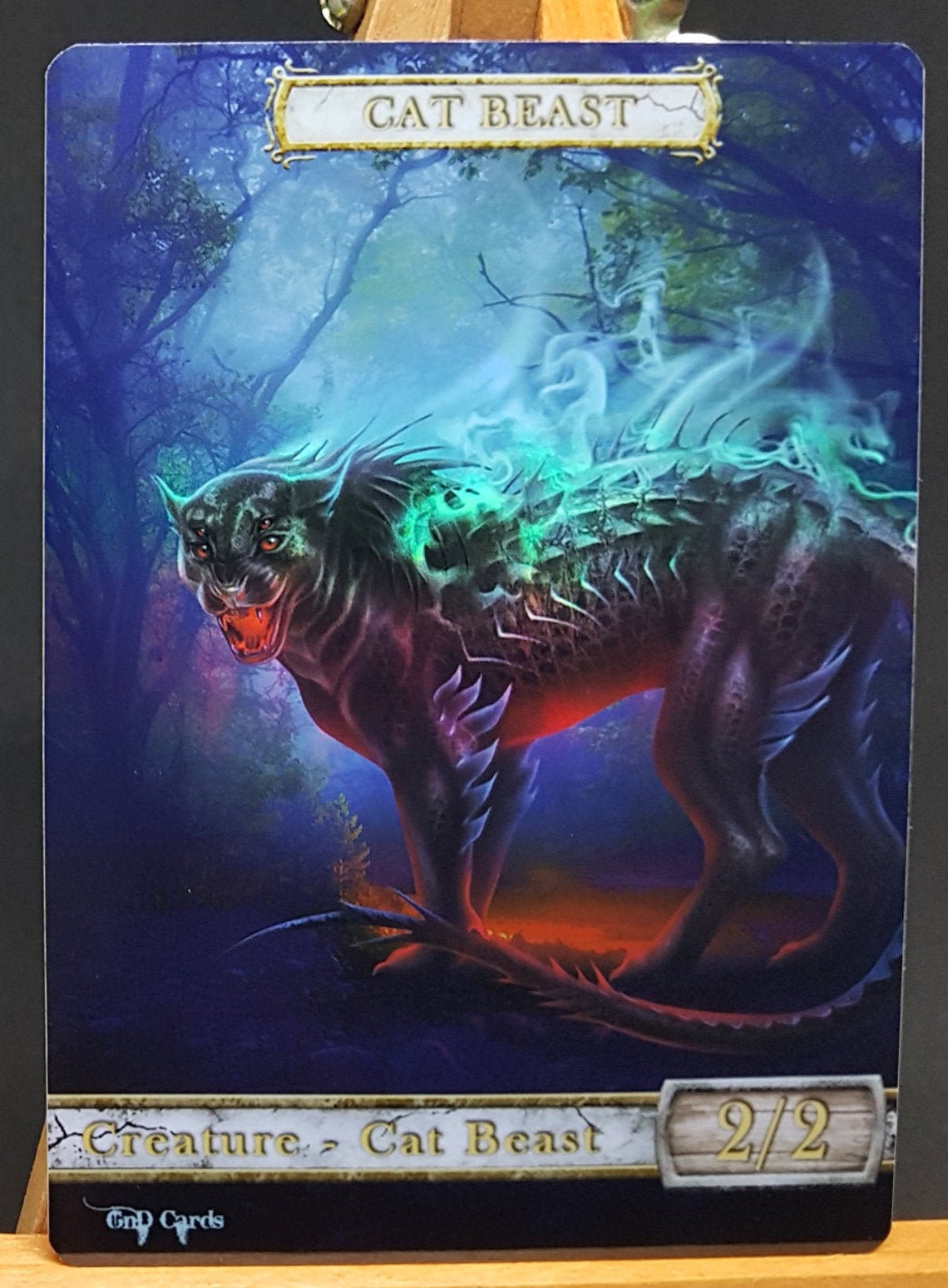 1x Cat Beast FOIL LAMINATED Custom Altered Token - Etsy