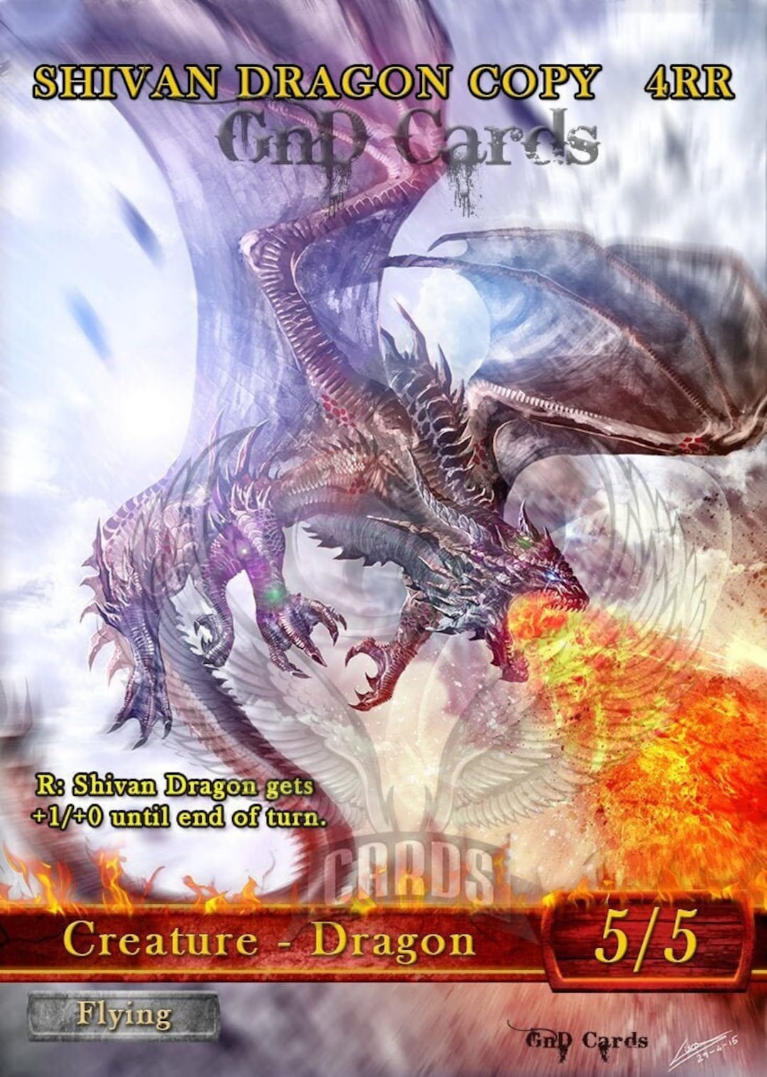Shivan Dragon TCG Token Custom Altered (for Garth One-eye) - Etsy