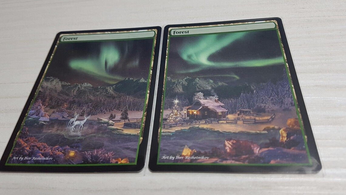 2x Forest 2 Non-foil Panorama Custom Altered Basic Lands MTG | Etsy