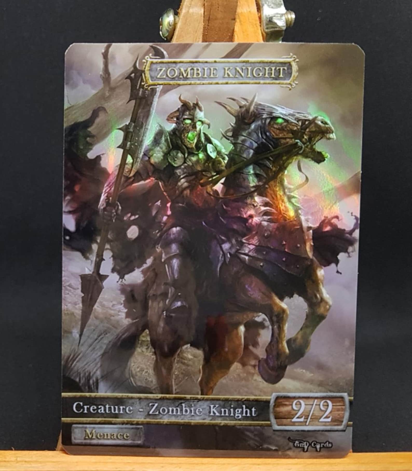 1x Zombie Knight FOIL LAMINATED Custom Altered Token | Etsy