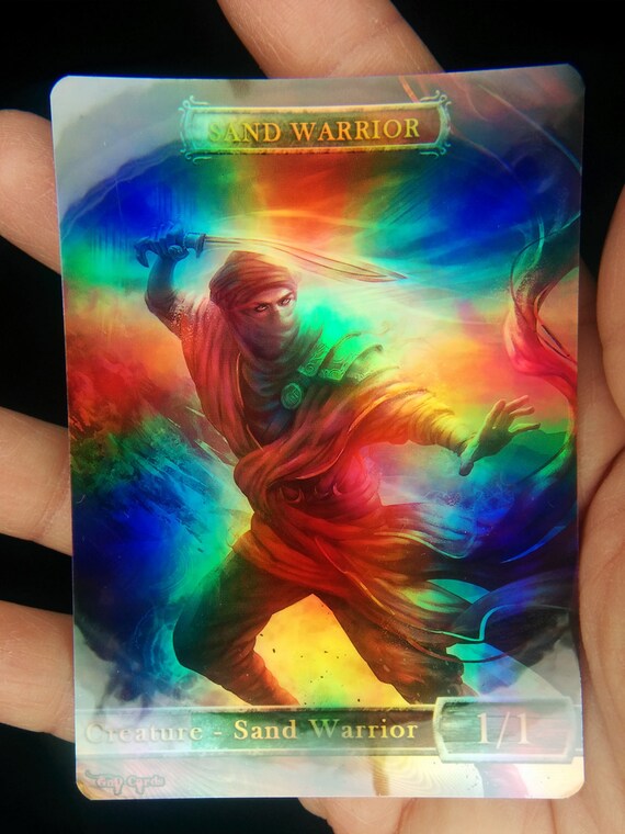 1x Sand Warrior 1 FOIL LAMINATED Custom Altered Token MTG | Etsy