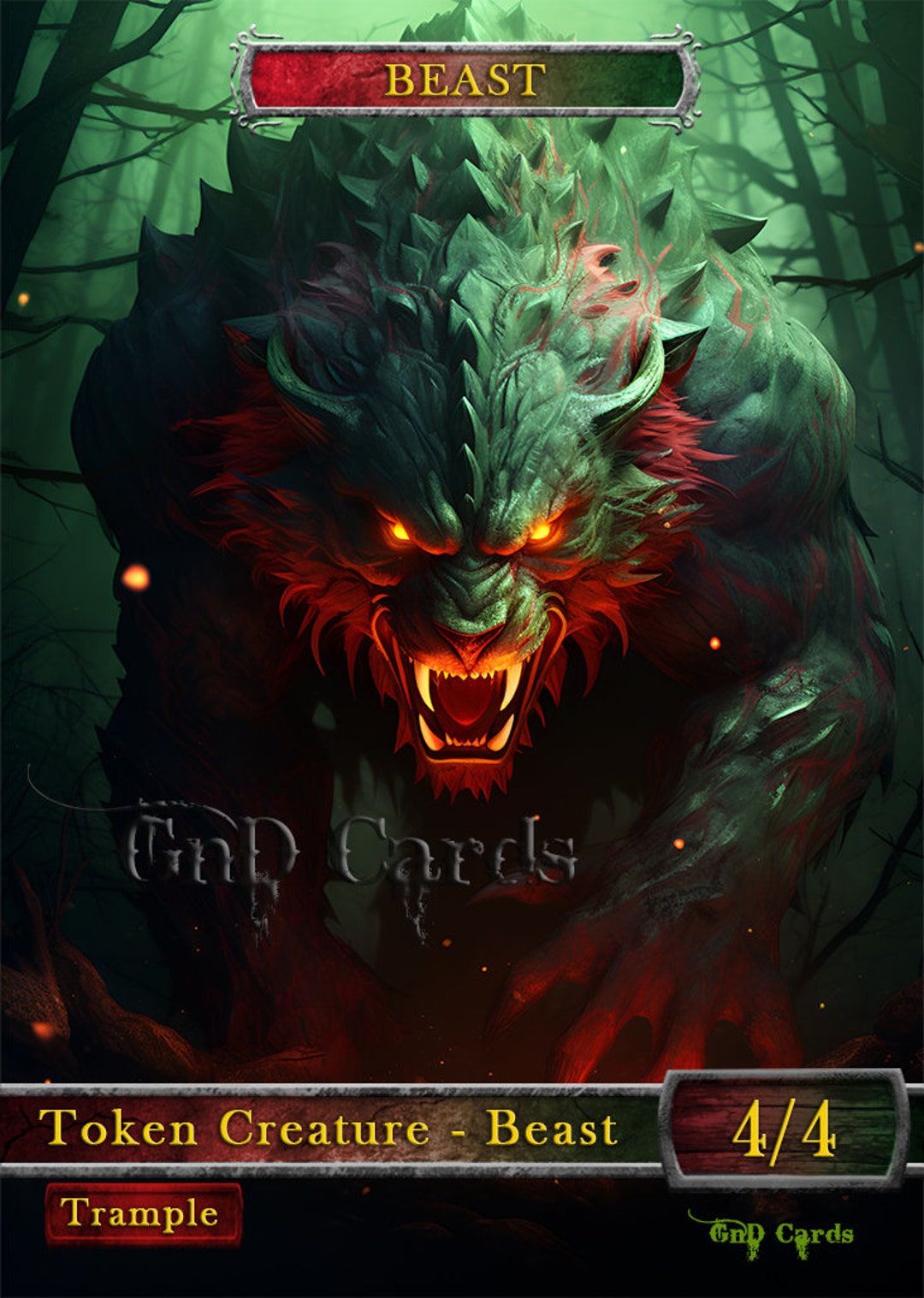 Beast #13 RG TCG Token Custom Altered - Etsy