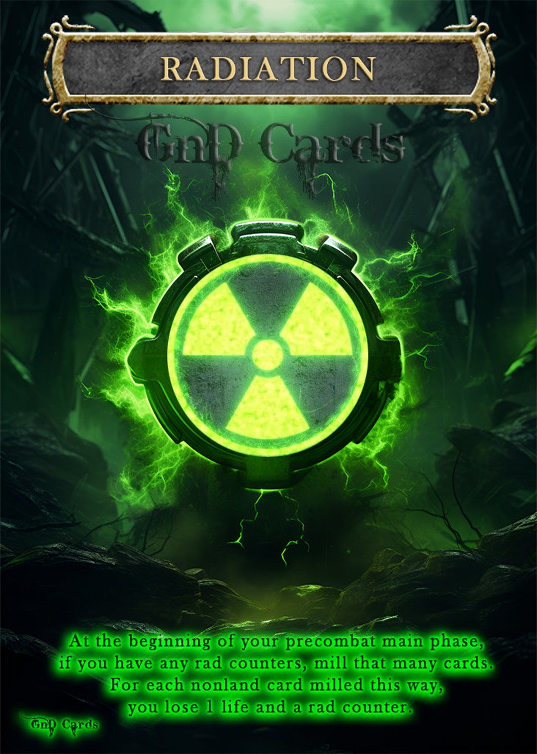 1x Radiation Custom Altered Token Gnd Cards - Etsy