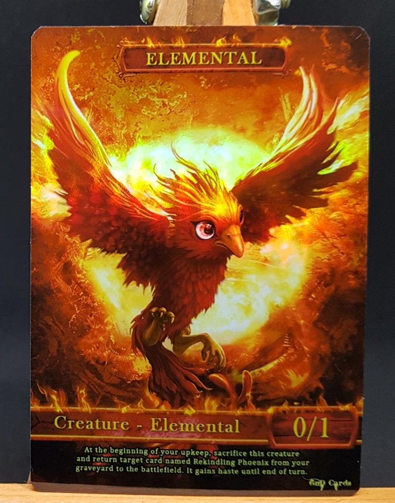 1x Red Elemental 11 FOIL LAMINATED Custom Altered Token - Etsy