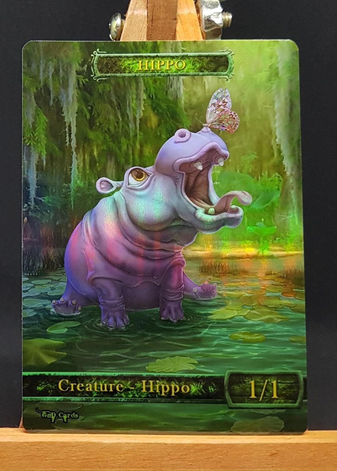 1x Hippo #1 *FOIL LAMINATED* Custom Altered Token - Etsy UK
