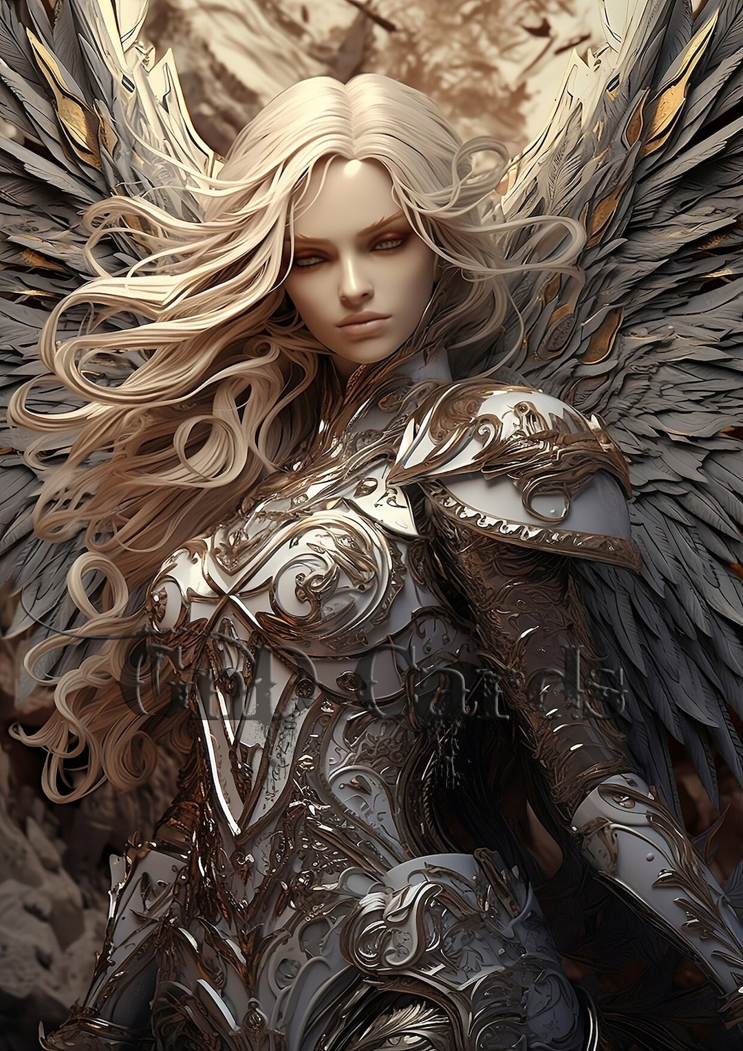 Art Print future Angel V2 A4 Size, Wall Decor, Angel Art, Fantasy Art ...