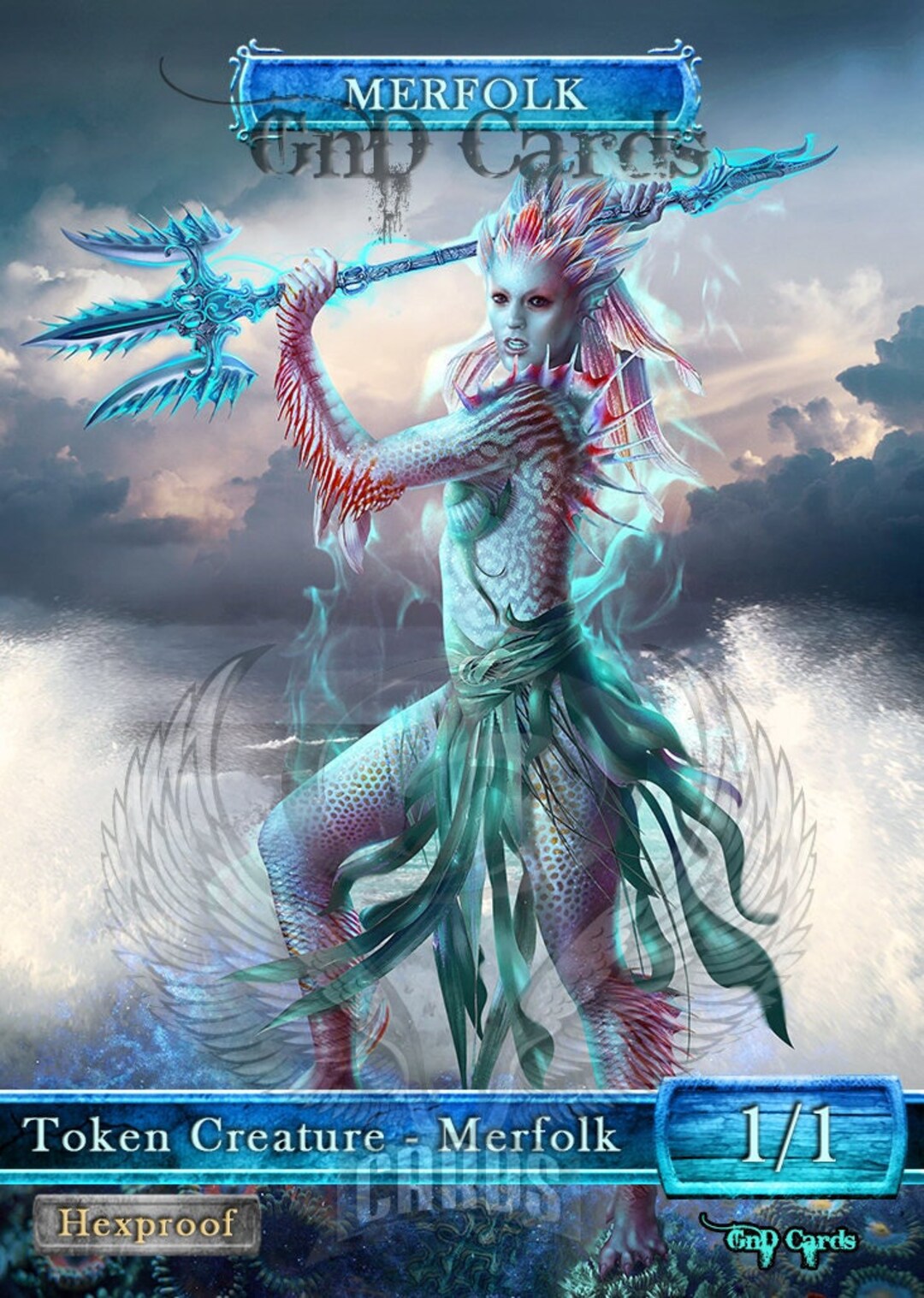 Merfolk #2 Hexproof TCG Token Custom Altered - Etsy