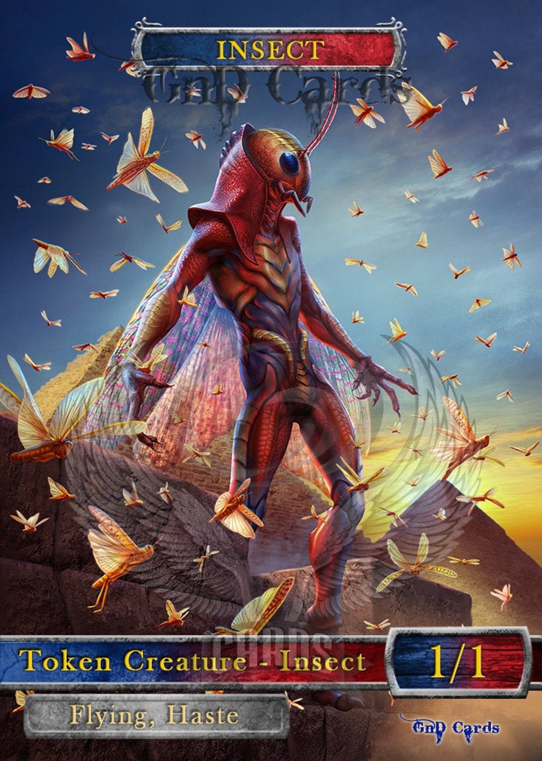 Insect #9 Blue Red TCG Token Custom Altered - Etsy