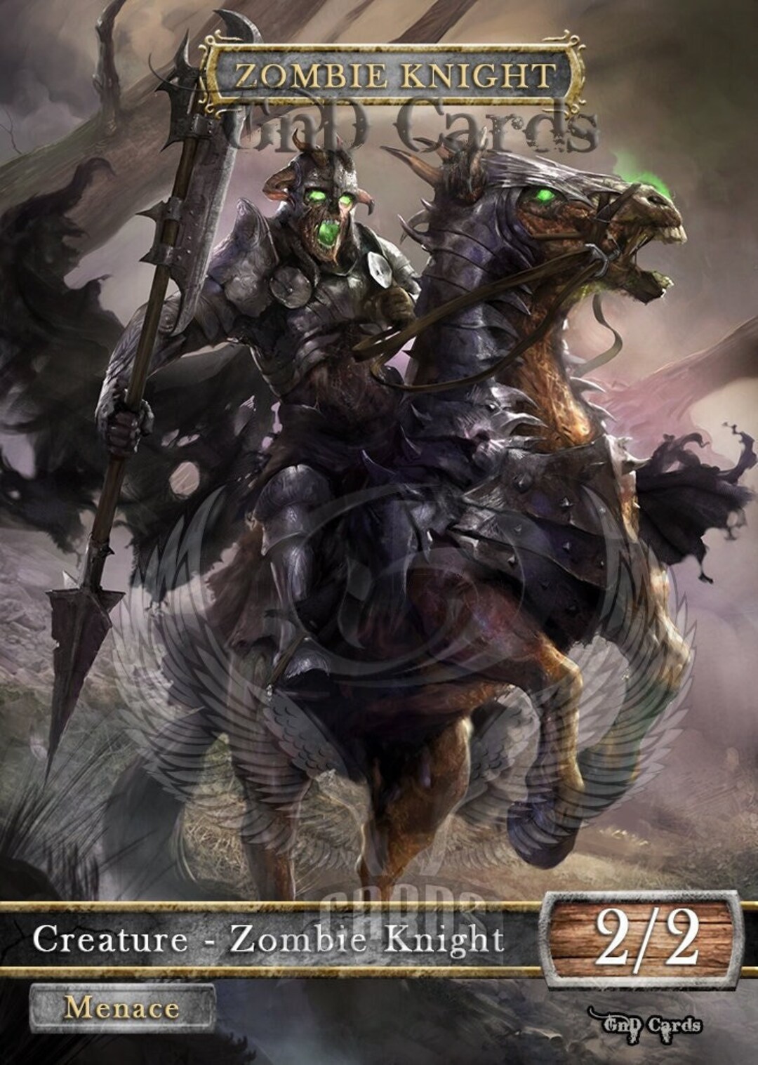 Zombie Knight TCG Token Custom Altered - Etsy New Zealand