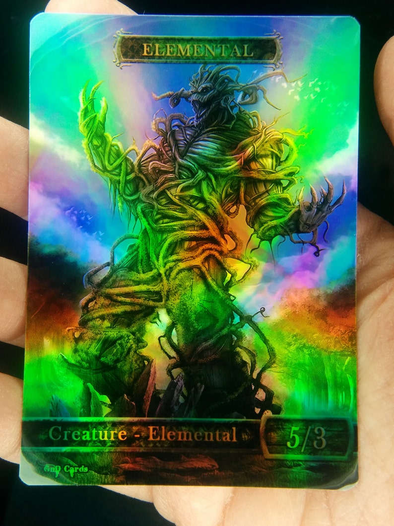 1x Green Elemental 1 FOIL LAMINATED Custom Altered Token - Etsy