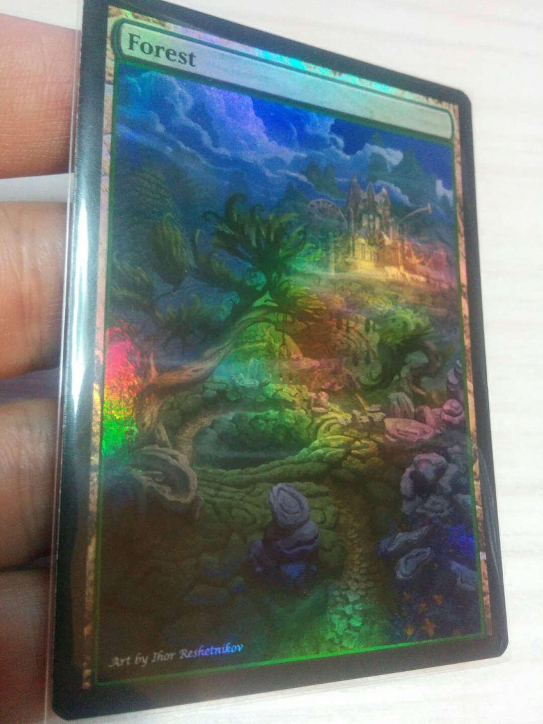 1x Forest 21 FOIL Extended Textless Full Art Custom Altered Basic Land ...