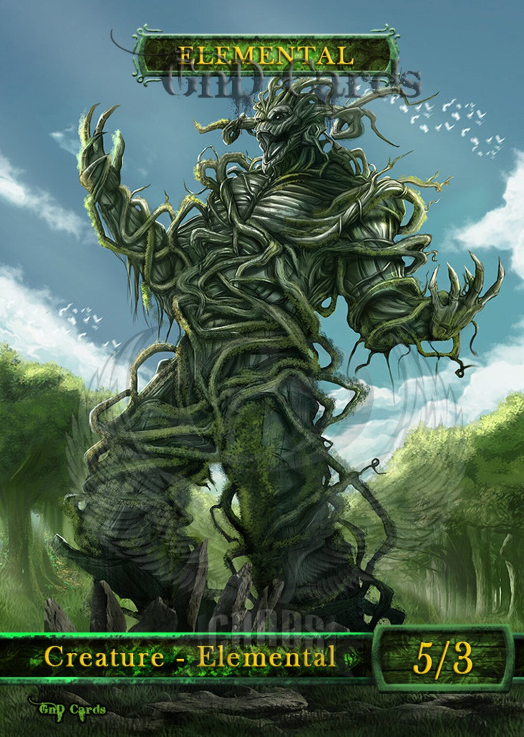 3x Green Elemental 1 Custom Altered Tokens for Titania - Etsy