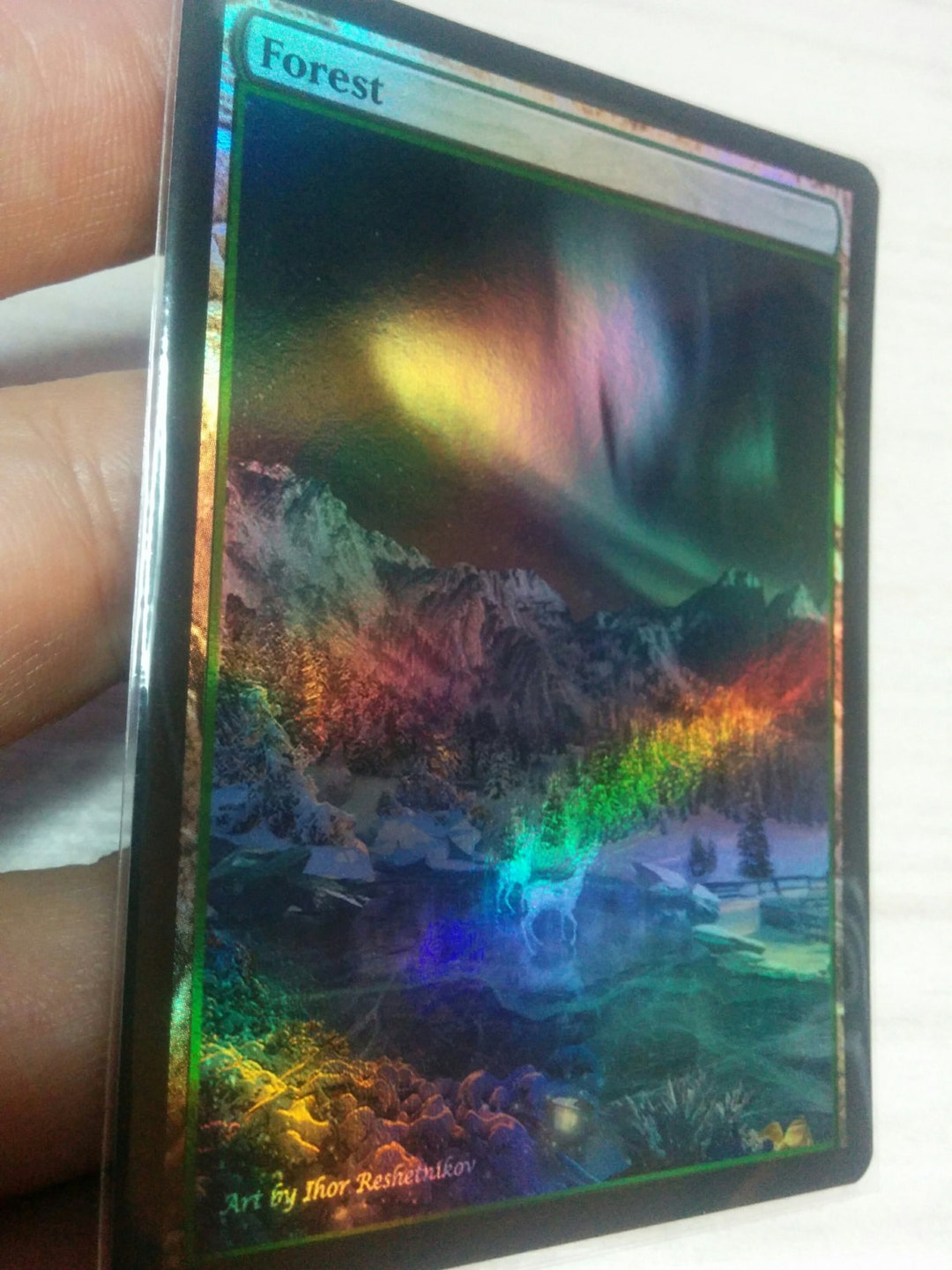 1x Forest 2.1 FOIL Extended Textless Full Art Custom Altered Basic Land ...
