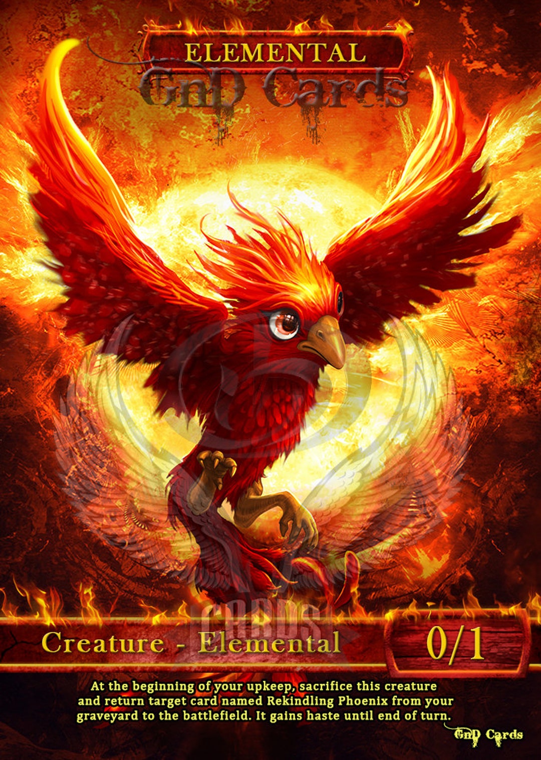 Red Elemental #11 TCG Token Custom Altered - Etsy