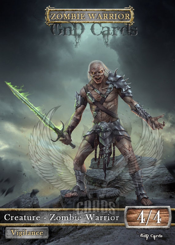 3x Zombie Warrior 1 Custom Altered Tokens | Etsy