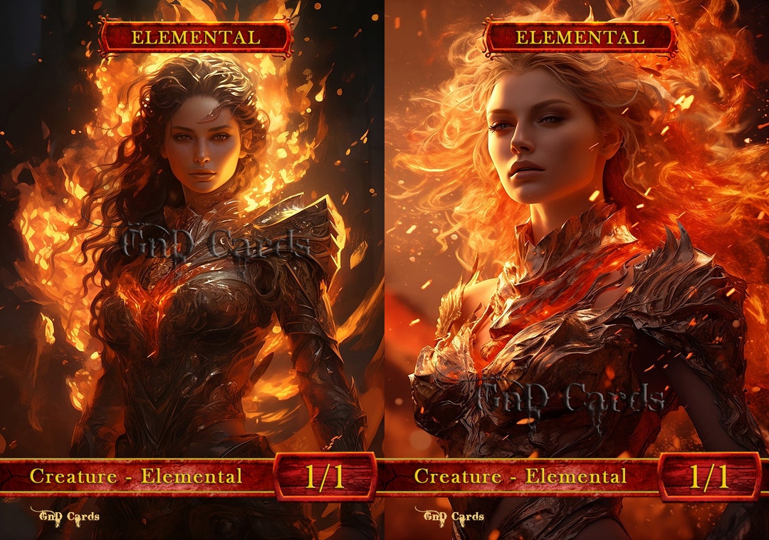 Red Elementals Duo TCG Tokens Custom Altered - Etsy