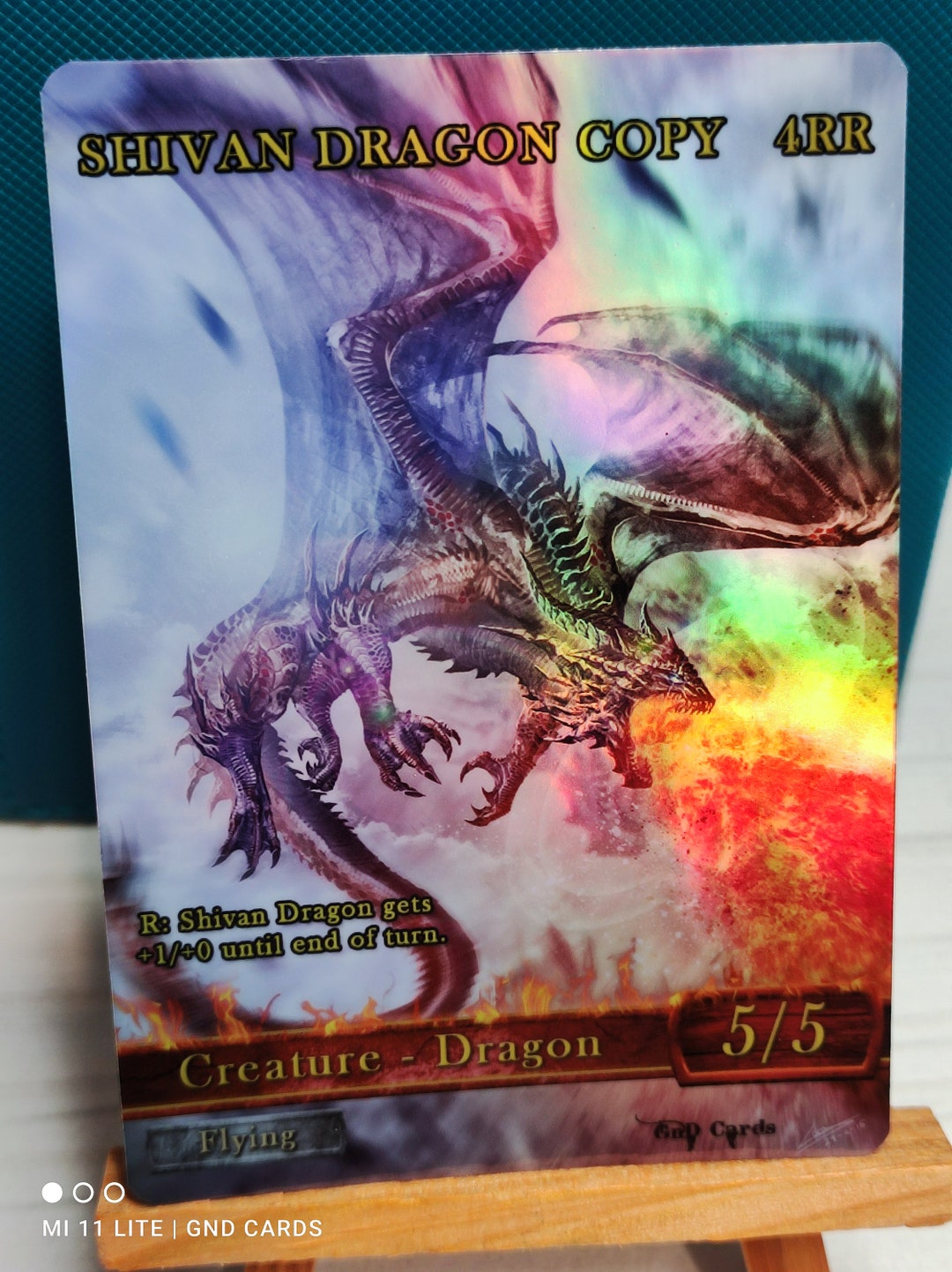 1x *foil* Shivan Dragon COPY/TOKEN Custom Altered (for Garth One-eye ...