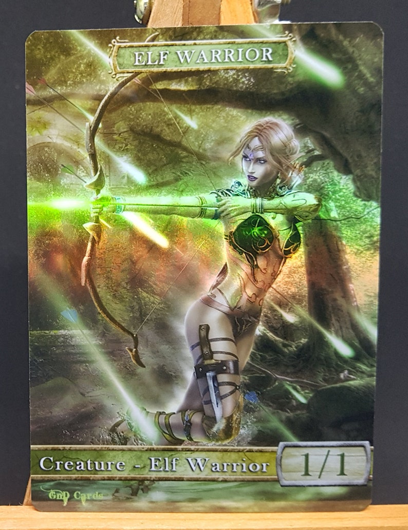 1x Elf Warrior 7 FOIL LAMINATED Custom Altered Token Gnd | Etsy
