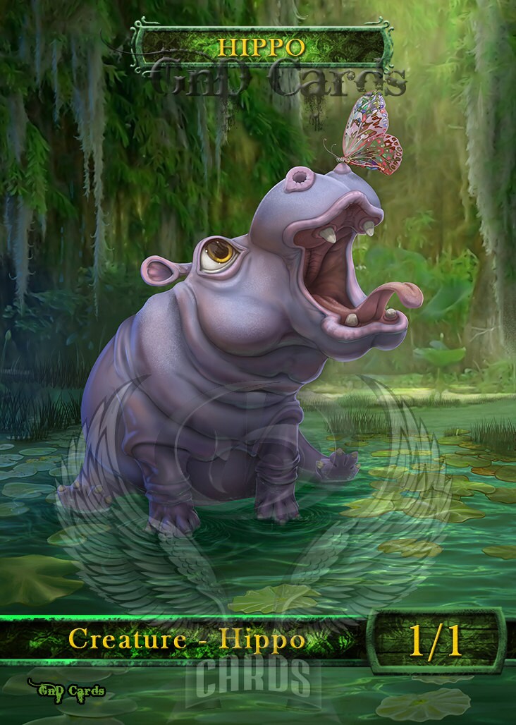 3x Hippo 1 Custom Altered Tokens MTG for Phelddagrif | Etsy