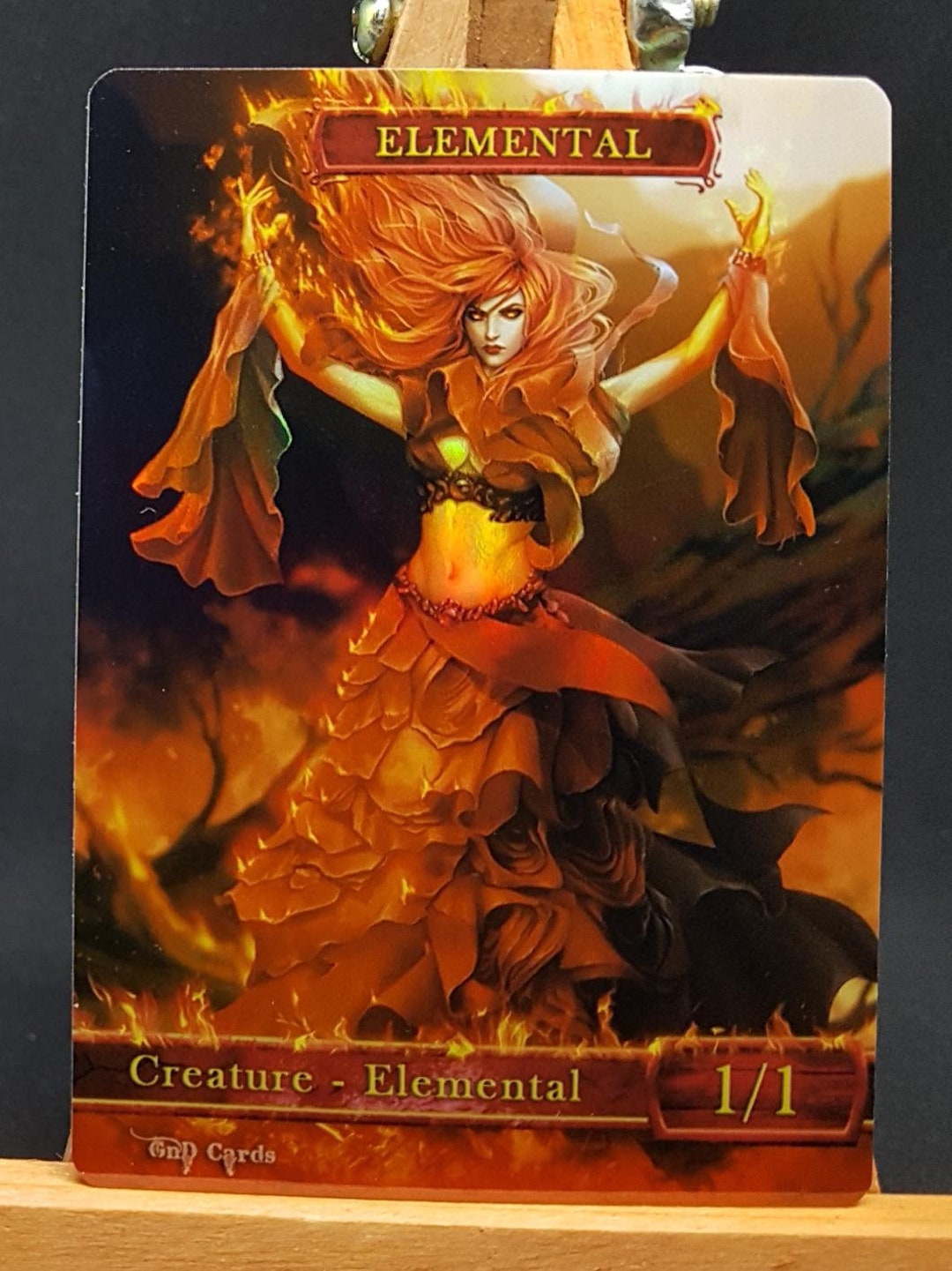 1x Red Elemental #6 *FOIL LAMINATED* Custom Altered Token - Etsy