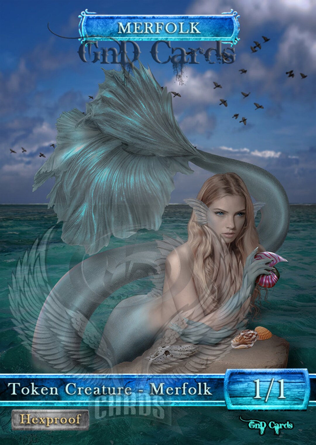 Merfolk 10 TCG Token Custom Altered - Etsy