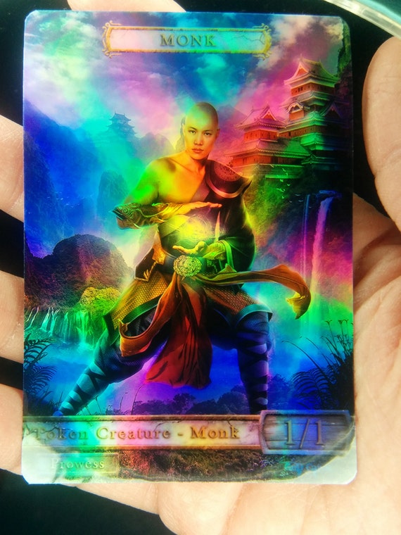 1x Monk 3 FOIL LAMINATED Custom Altered Token MTG for | Etsy
