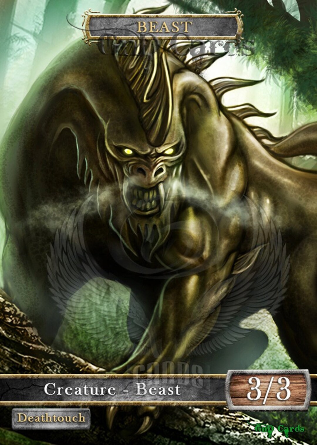 Black Beast 2 TCG Token Custom Altered - Etsy