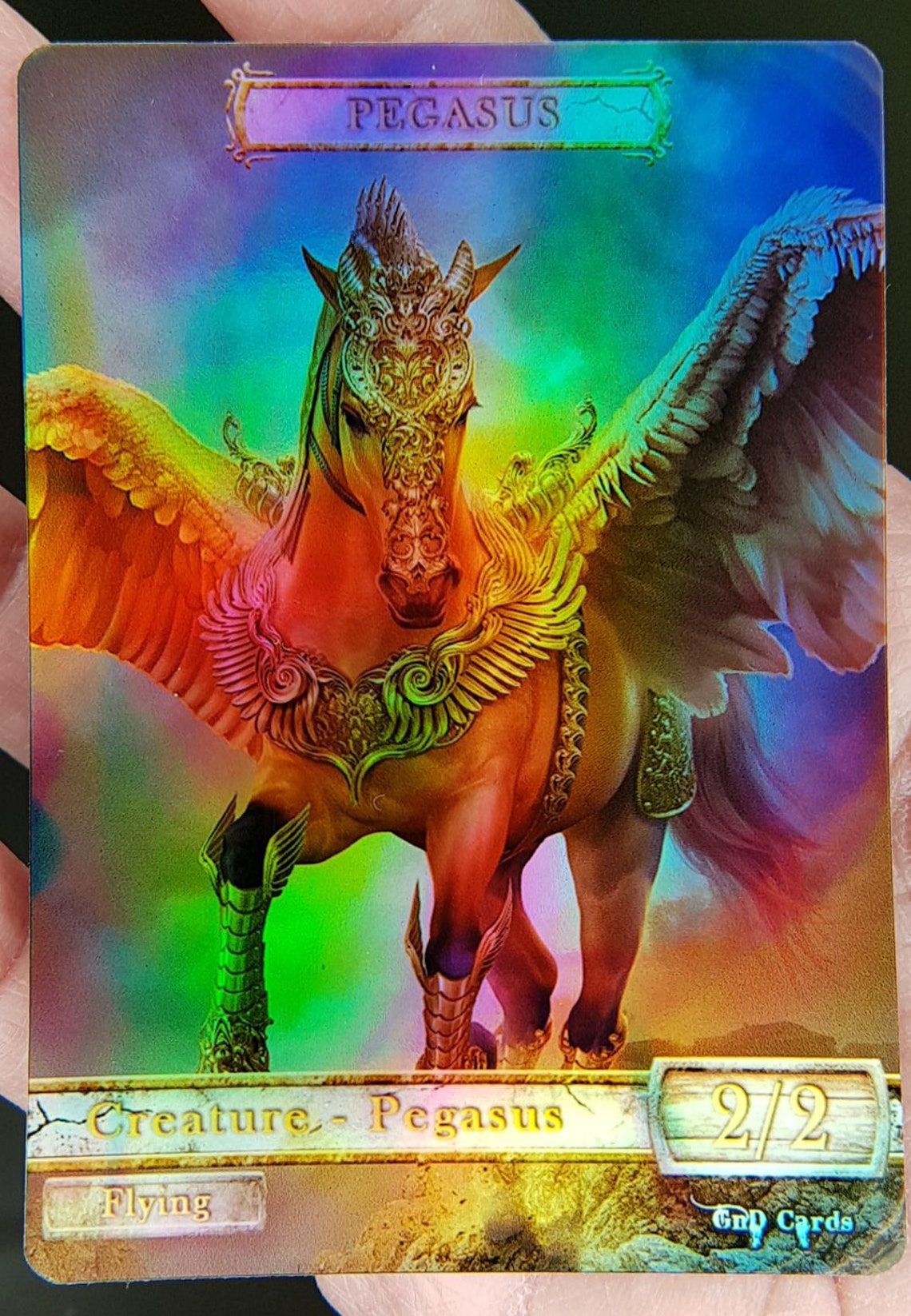1x Pegasus 2 FOIL LAMINATED Custom Altered Token Gnd Cards - Etsy