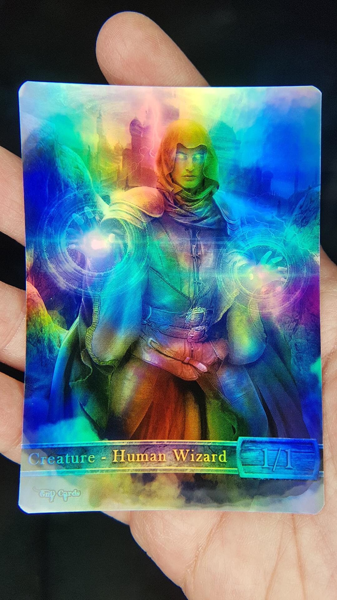 1x *foil* Human Wizard #3 Custom Altered Token - Etsy