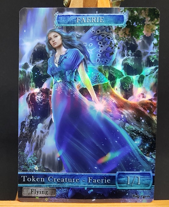1x Blue Faerie 15 FOIL LAMINATED Custom Altered Token Gnd | Etsy