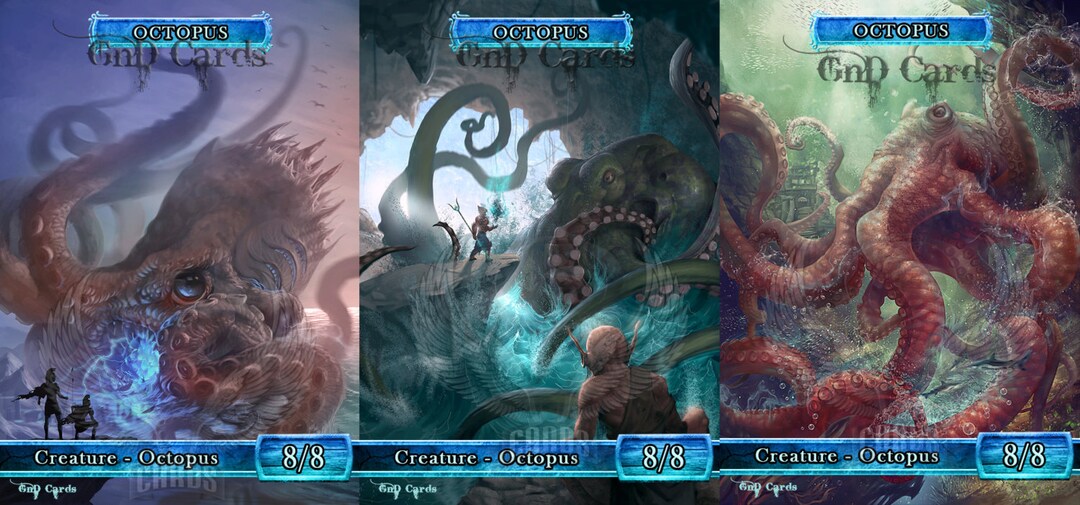 Octopus Pack TCG Tokens Custom Altered - Etsy
