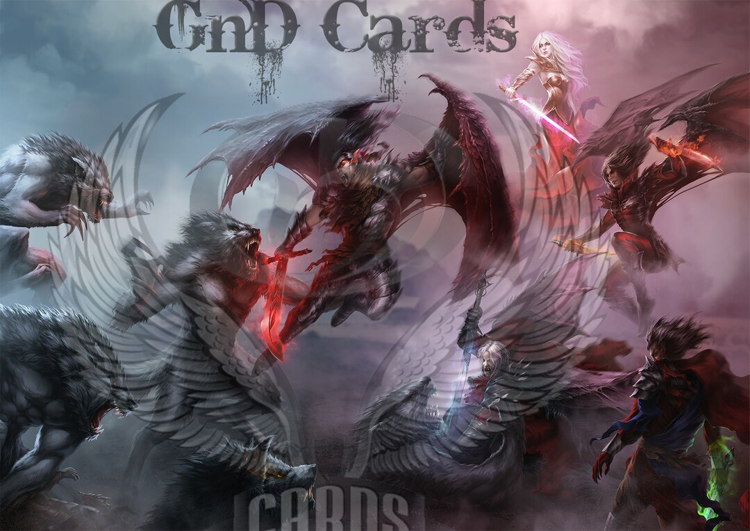 Art Print **vampires Vs Werewolves - Eternal Battle** 13x19 Inches A3 ...