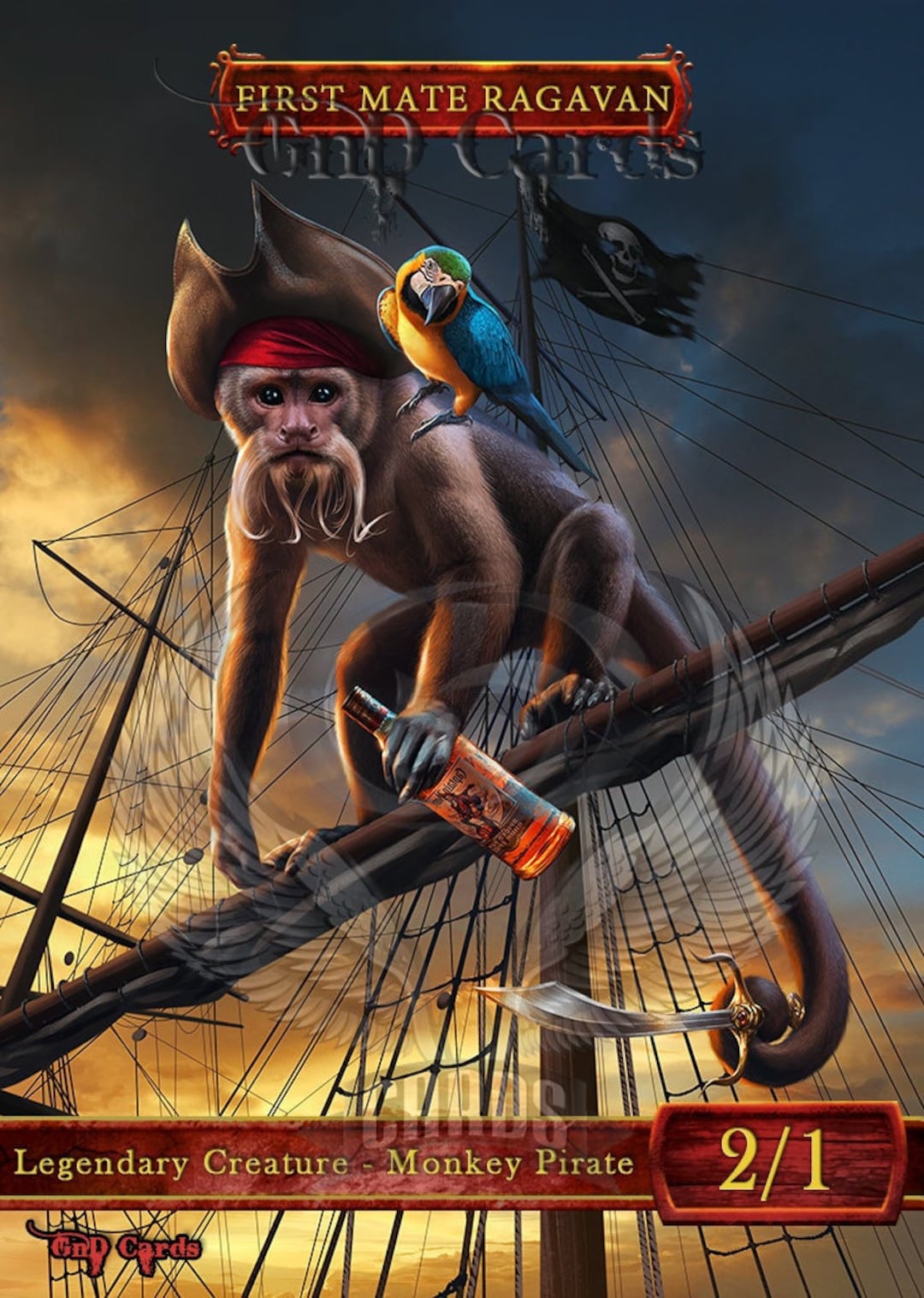 First Mate Ragavan TCG Token Custom Altered - Etsy