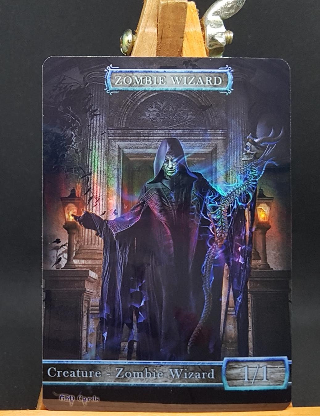 1x Zombie Wizard FOIL LAMINATED Custom Altered Token - Etsy