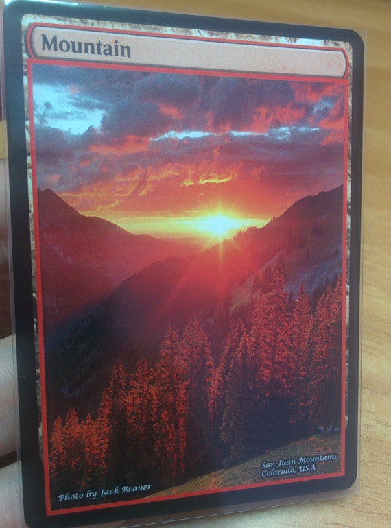 Toys & Games Card Games 1x Mountain #9 *FOIL* Extended Textless Full ...