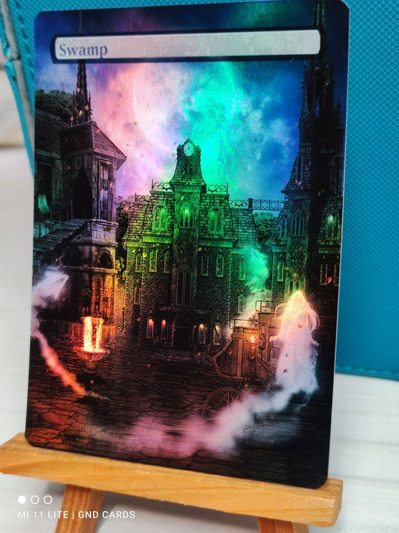 1x Swamp 9 FOIL Borderless Full Art Custom Basic Land MTG | Etsy