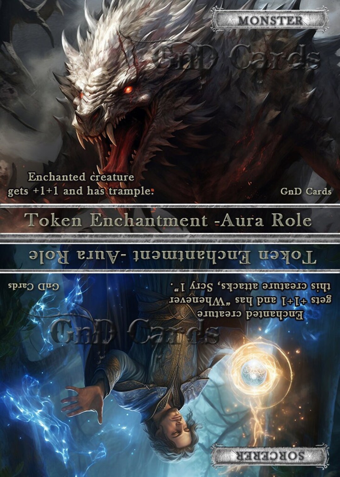 3x Monster/sorcerer 3 Role Tokens AI Art Custom Altered Gnd Cards - Etsy
