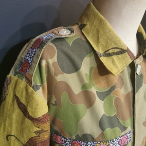 Upcycled Army Camo and Floral Linen Jacket - Etsy