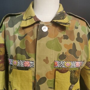 Upcycled Army Camo and Floral Linen Jacket - Etsy