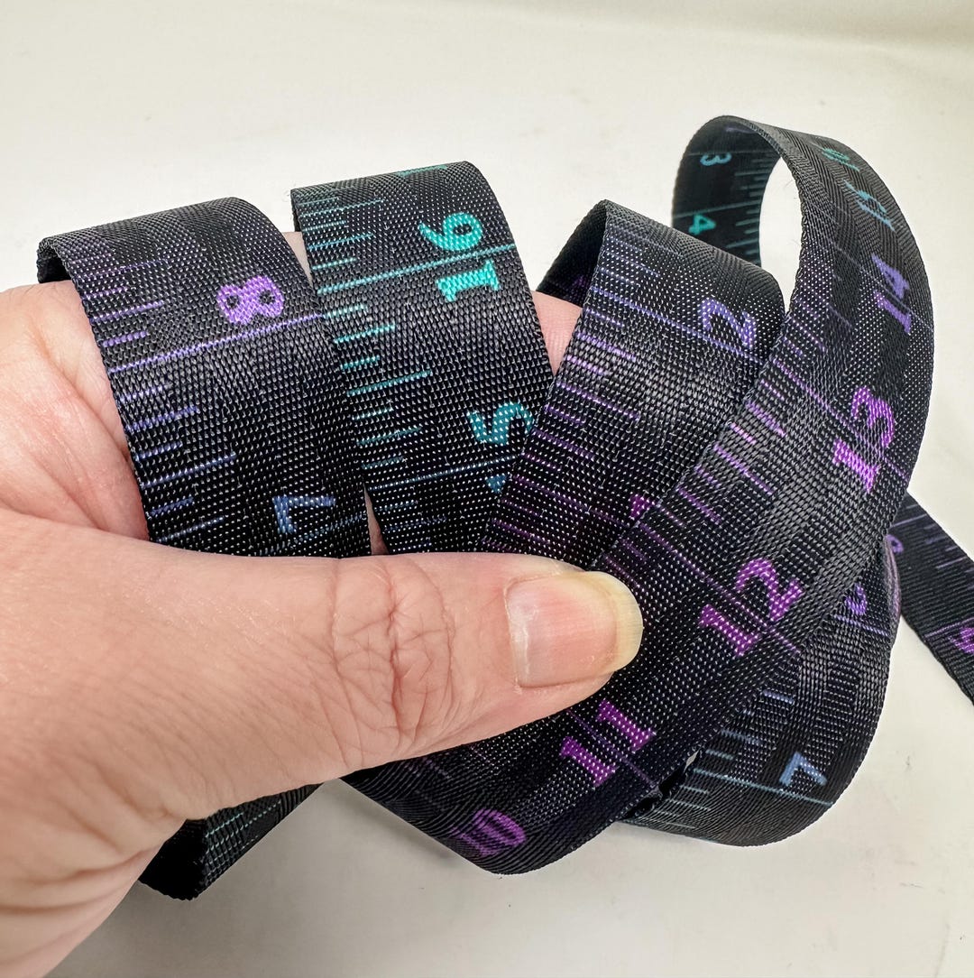 Black Ruler Measuring Tape Back to School 1" Webbing Strapping Backpack ...