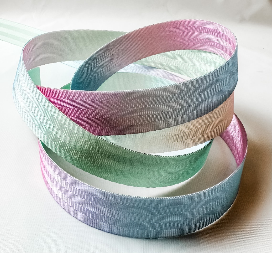 Pastel Rainbow 1" Webbing Strapping Backpack Strap Seatbelt by the Yard ...