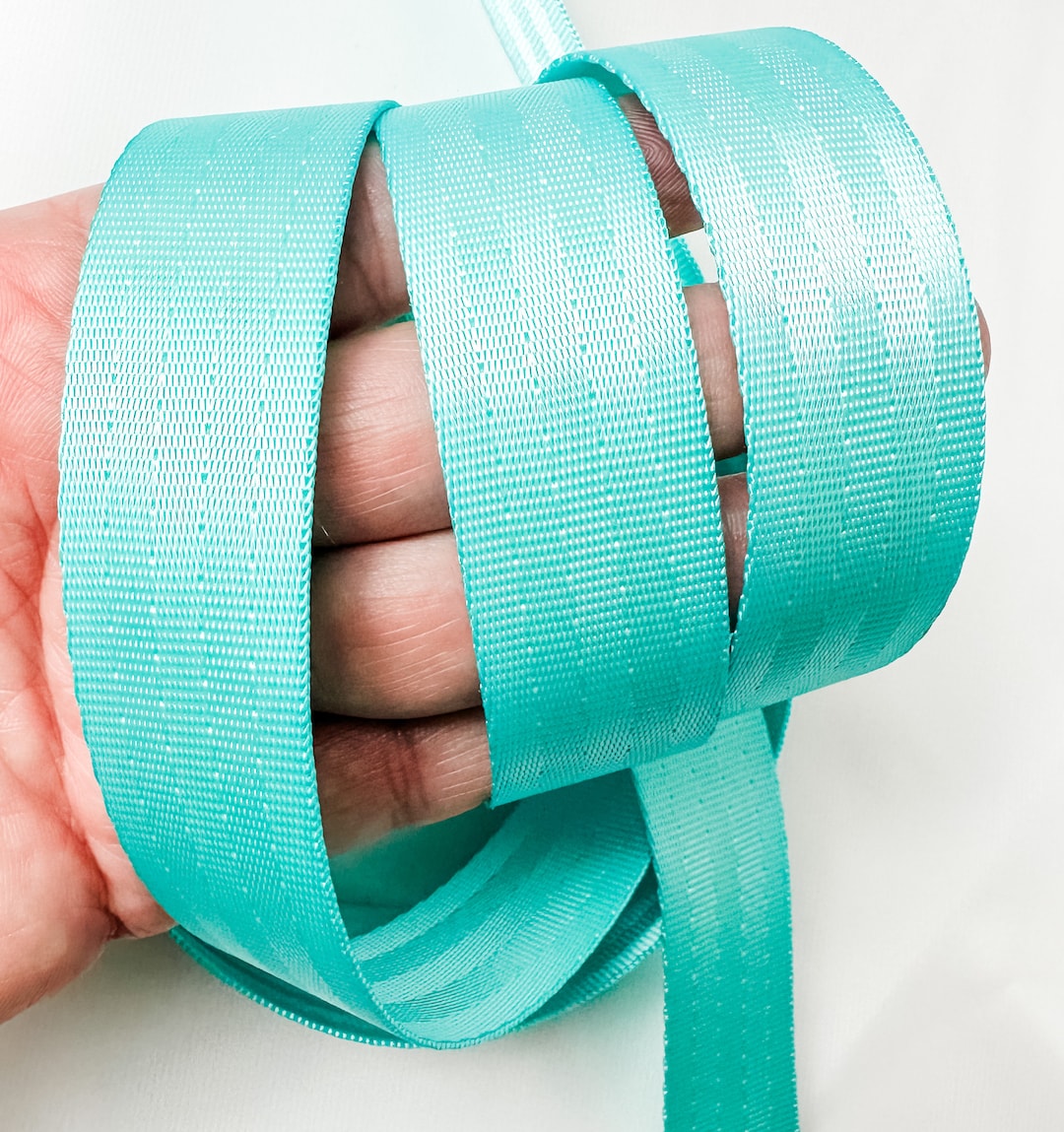 Pastel Aqua Blue 1" Webbing Strapping Backpack Strap Seatbelt by the ...