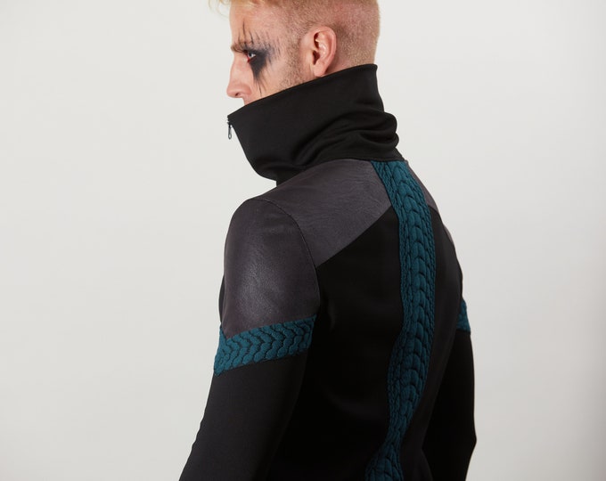 Futuristic Men's Jacket With High Collar - Ps2-mi - Etsy