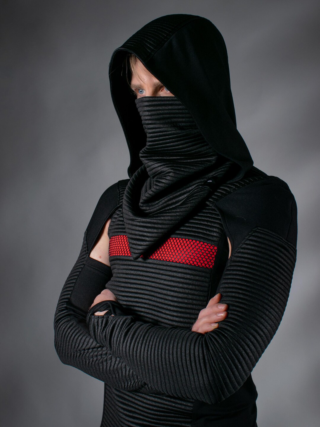 Black Cyberpunk Scarf, Winter Face Cover - SC2 Q2 - Etsy