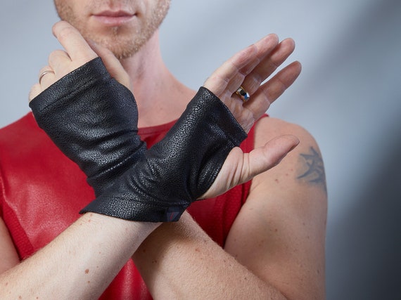 Buy Pleather Fingerless Gloves 4 WRW Online in India Etsy