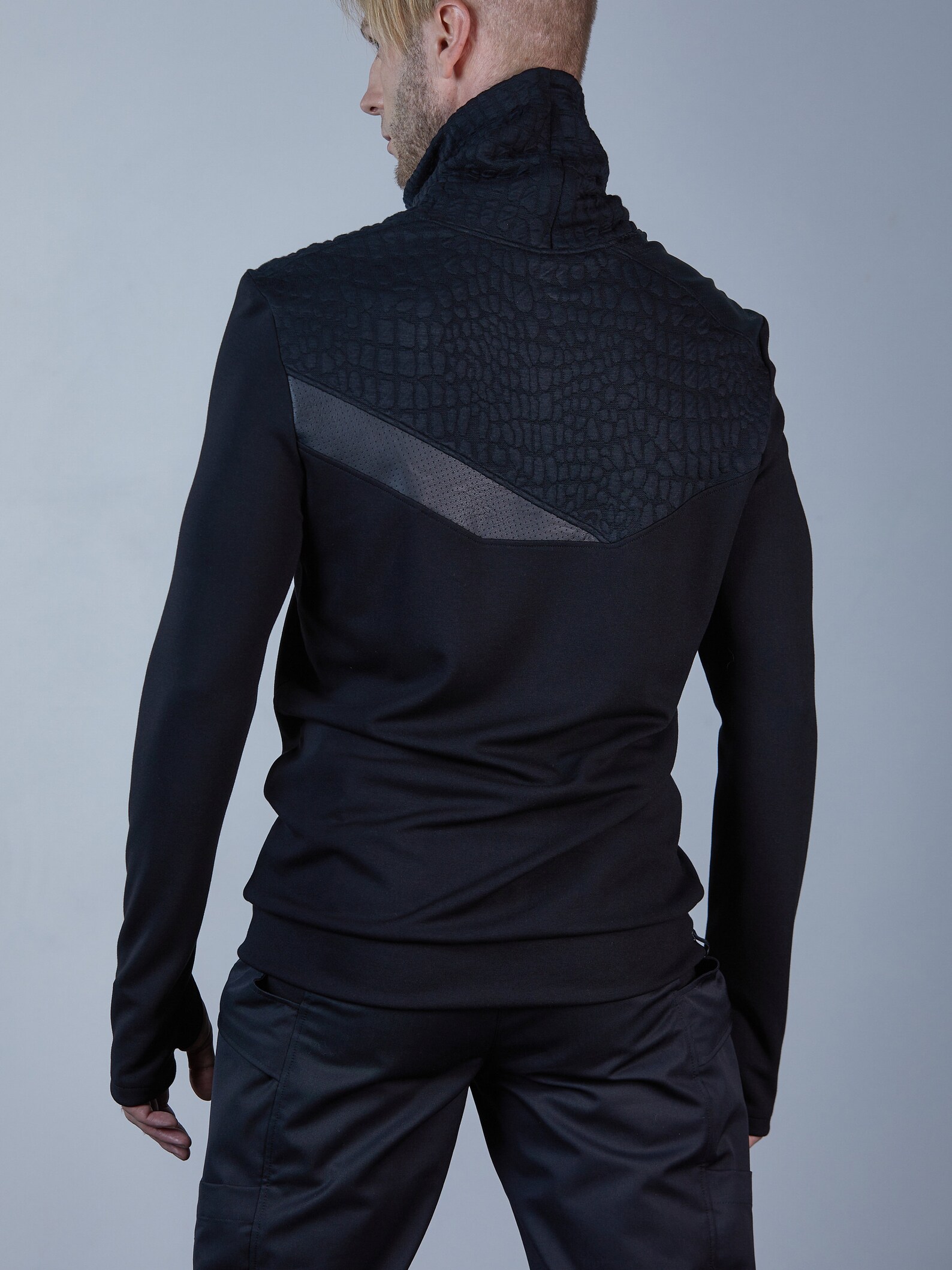 Black Asymmetrical Sweater With High Neck PR Man - Etsy