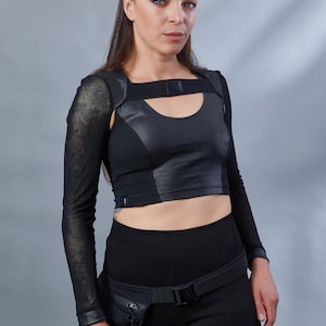 Black Rave Shrug, Cyberpunk Clothing, Goth Sleeves - SH3-M Women - Etsy